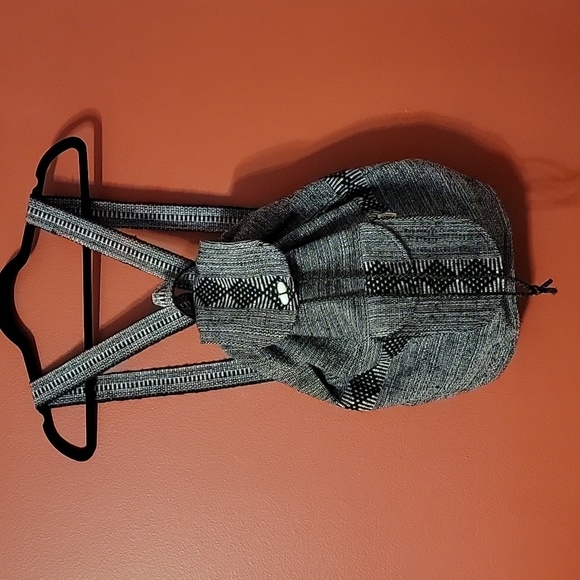 Pinzon | Bags | Woven Pinzon Backpack Purse Made In Mexico Black White ...